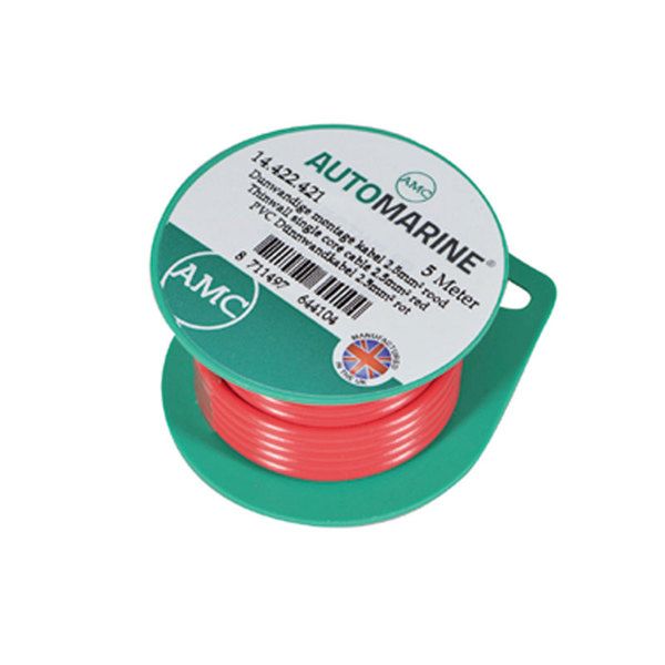 Auto Marine Electra draad 2,5 mm rood dunwandig € 7,50 - KOK watersport